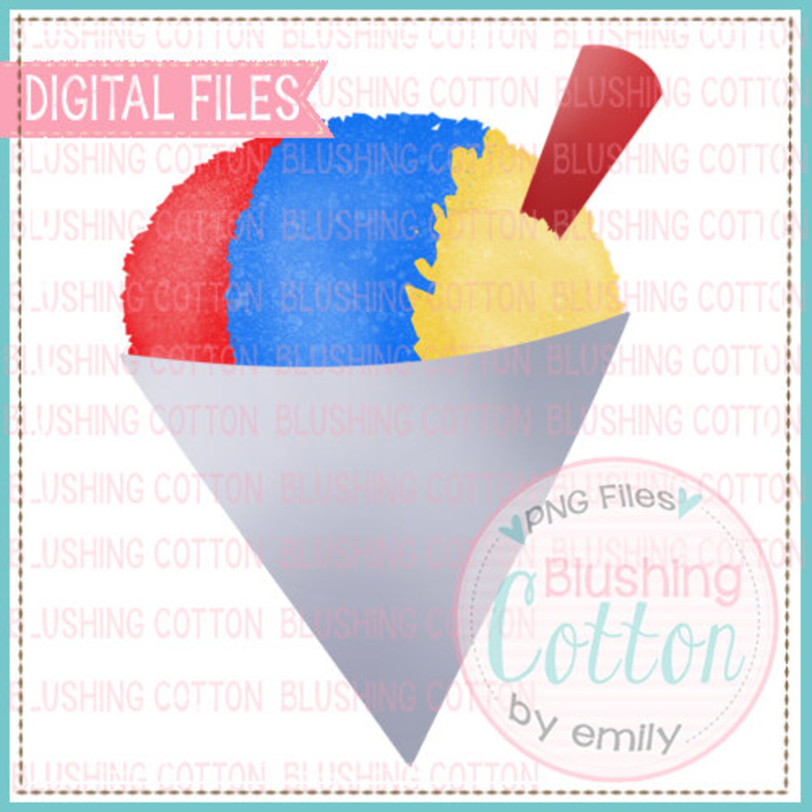 Rainbow Snow Cone Watercolor Design PNG Artwork Digital File for ...