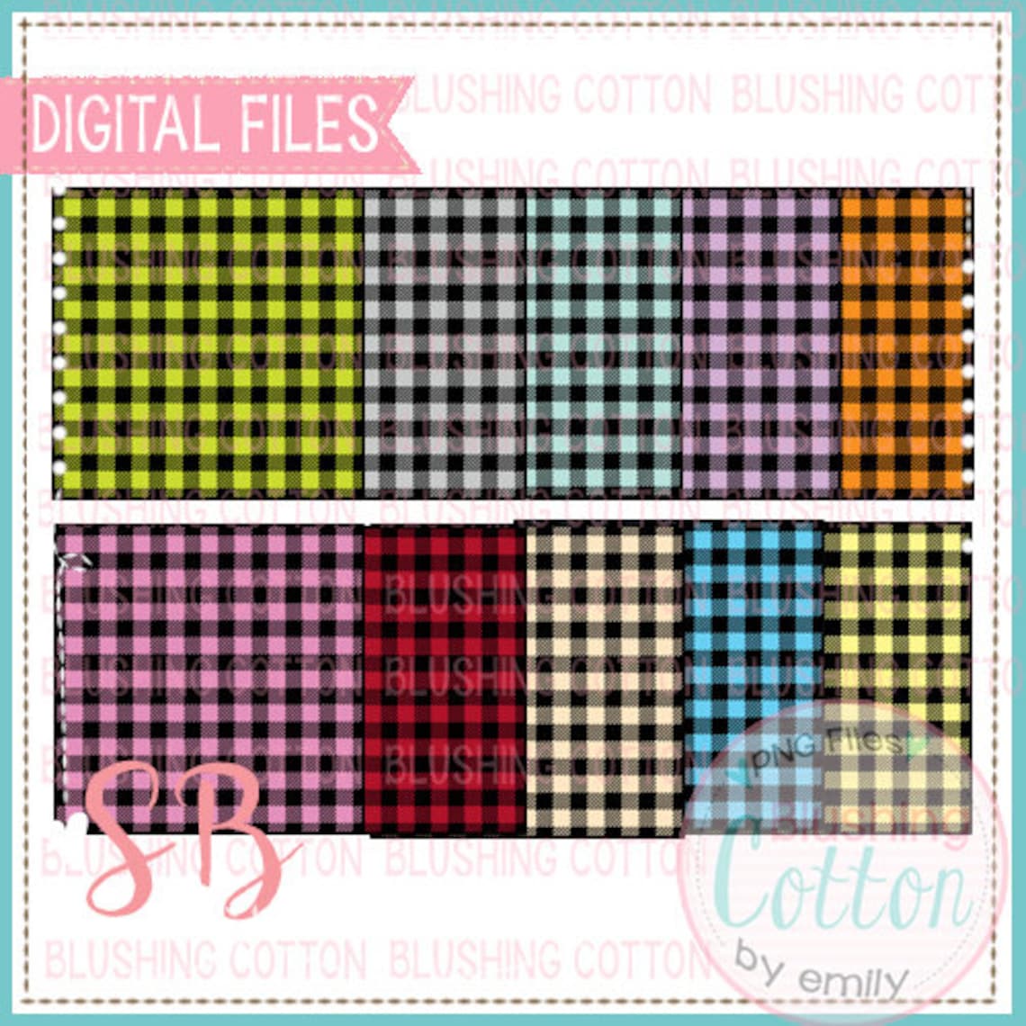 Buffalo Plaid Square Background Set 2 Design Watercolor PNG - Etsy
