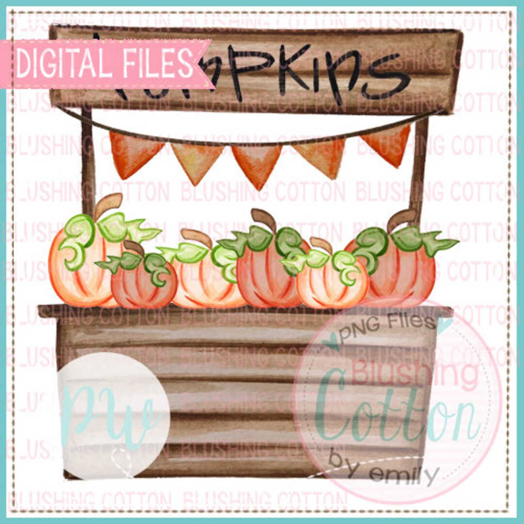 Perfect Pumpkin Stand Watercolor PNG Artwork Digital File - for ...