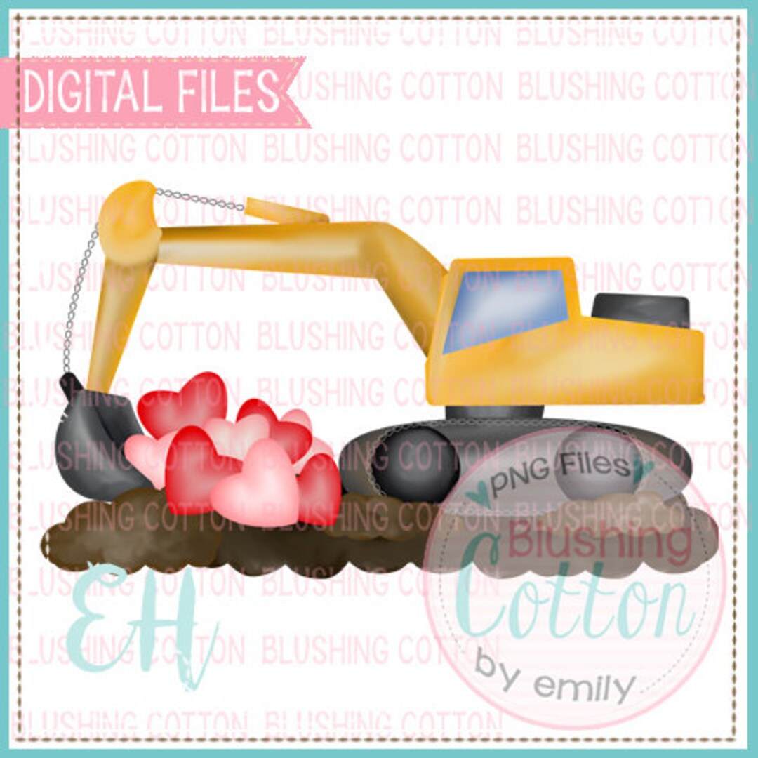 Backhoe With Hearts Design BCEH - Etsy