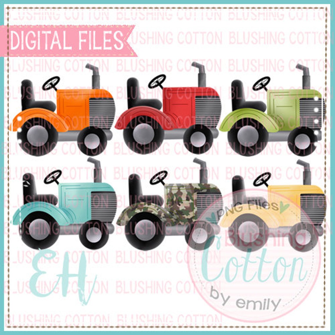Tractors of All Colors Design PNG Artwork Digital File for - Etsy