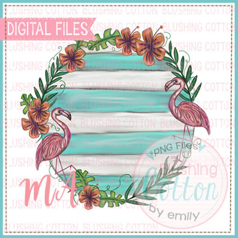 Flamingo Frame With Stripe Background Design PNG Artwork - Etsy