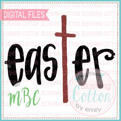 Easter Cross Word Art Watercolor Design BCMBC | Etsy