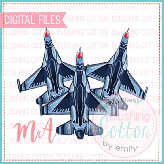 3 Fighter Jets Airforce Aviation Trio Watercolor PNG - Etsy