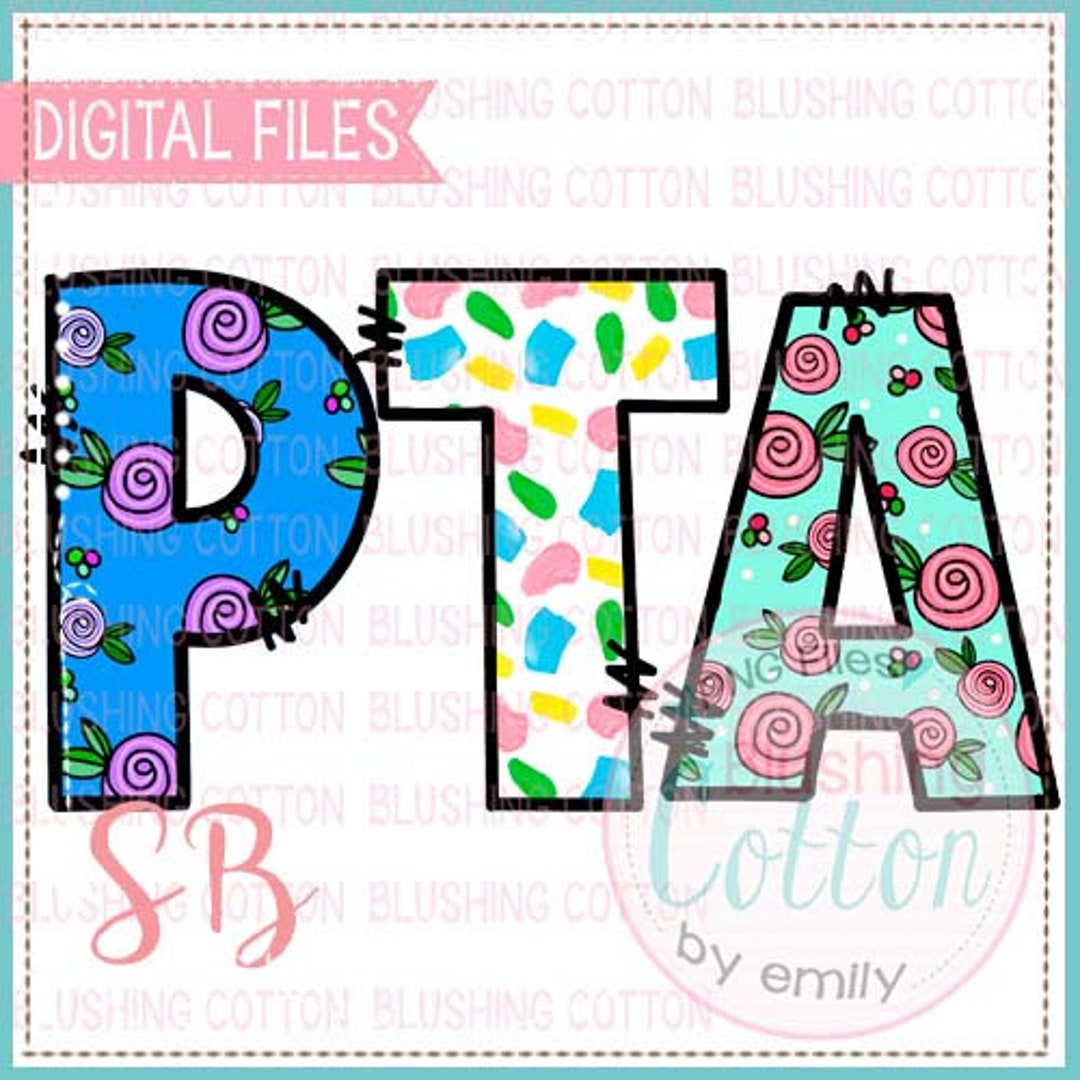 PTA Doodle Wordart Watercolor Design PNG Artwork Digital File - for ...
