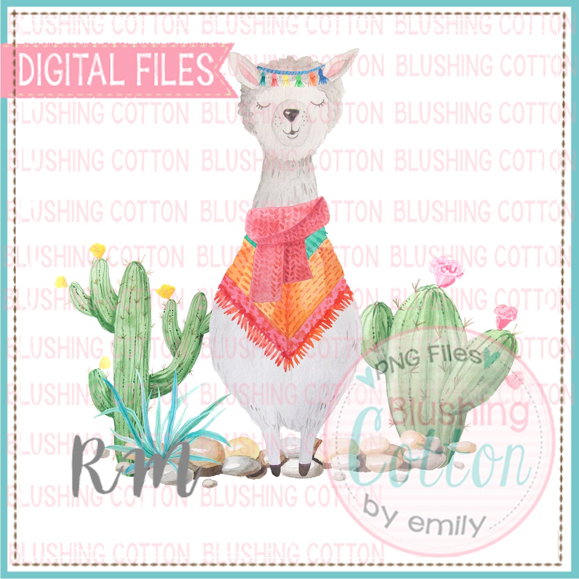 Llama With Background Design PNG Watercolor Artwork Digital | Etsy