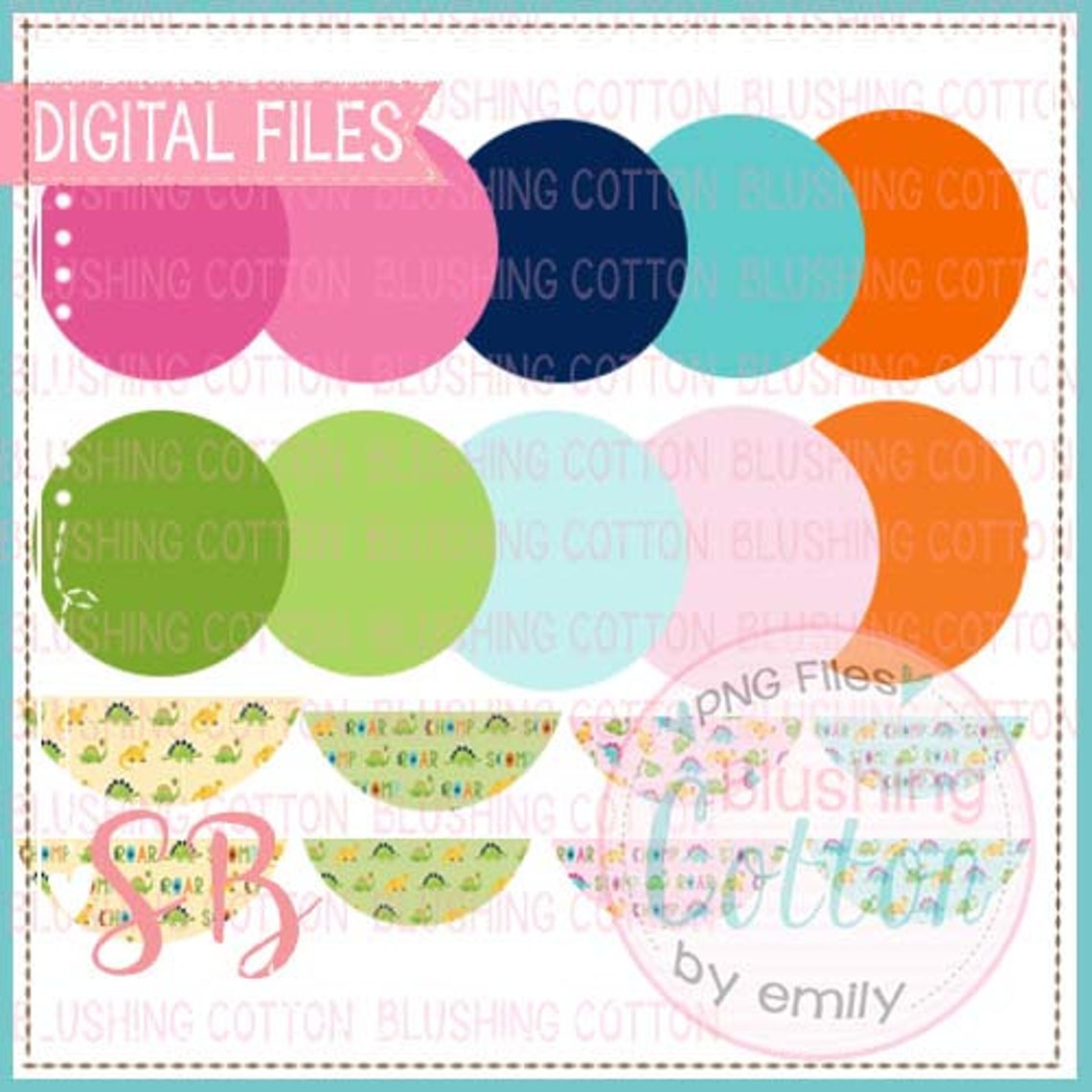 Dinosaur Circle With Name Plate Mix and Match Design Bundle - Etsy