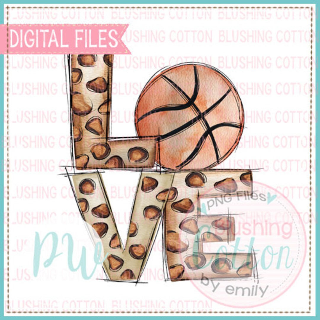 Love Leopard With Basketball Design PNG Watercolor Artwork Digital File ...