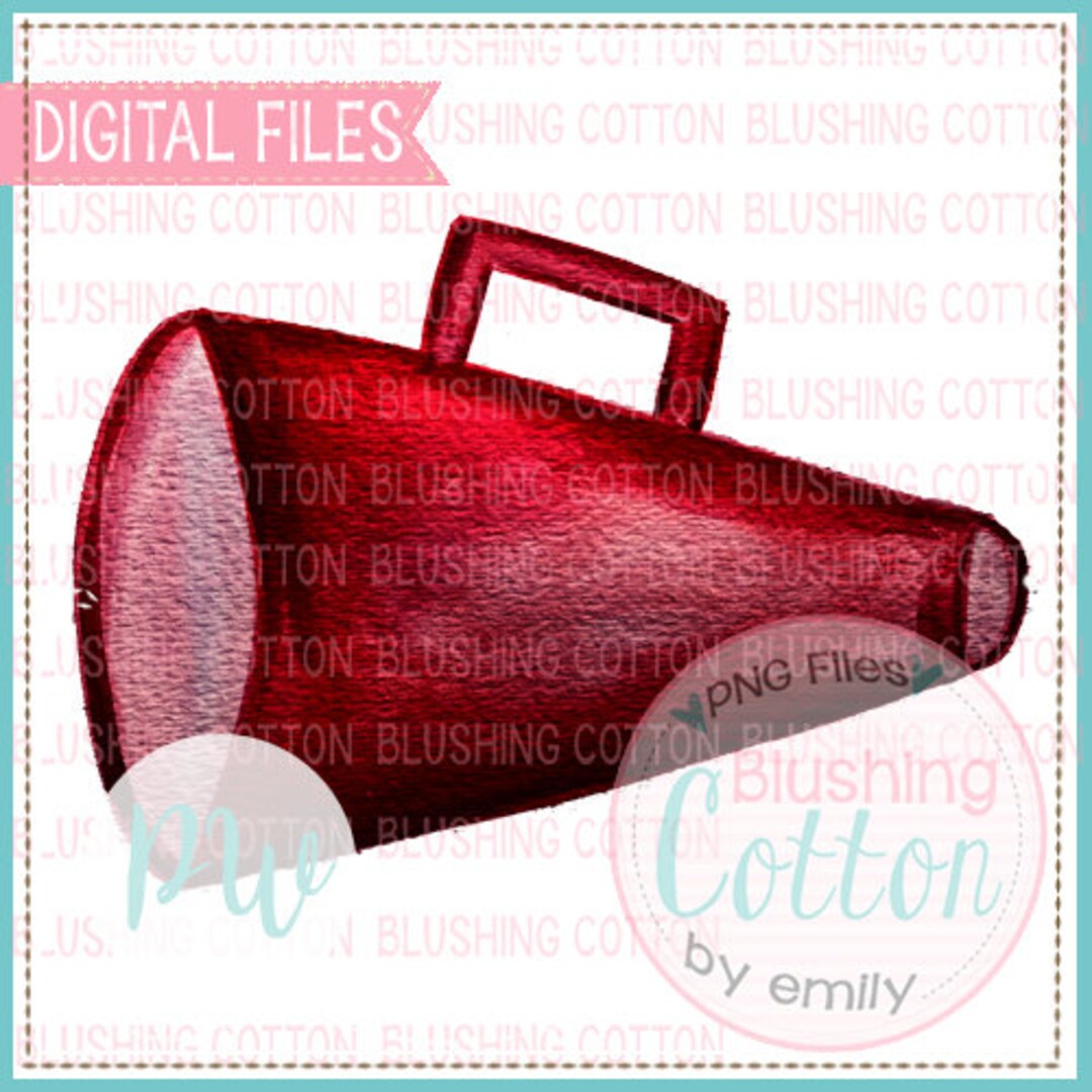 Maroon Megaphone Watercolor PNG Artwork Digital File - for Printing and ...