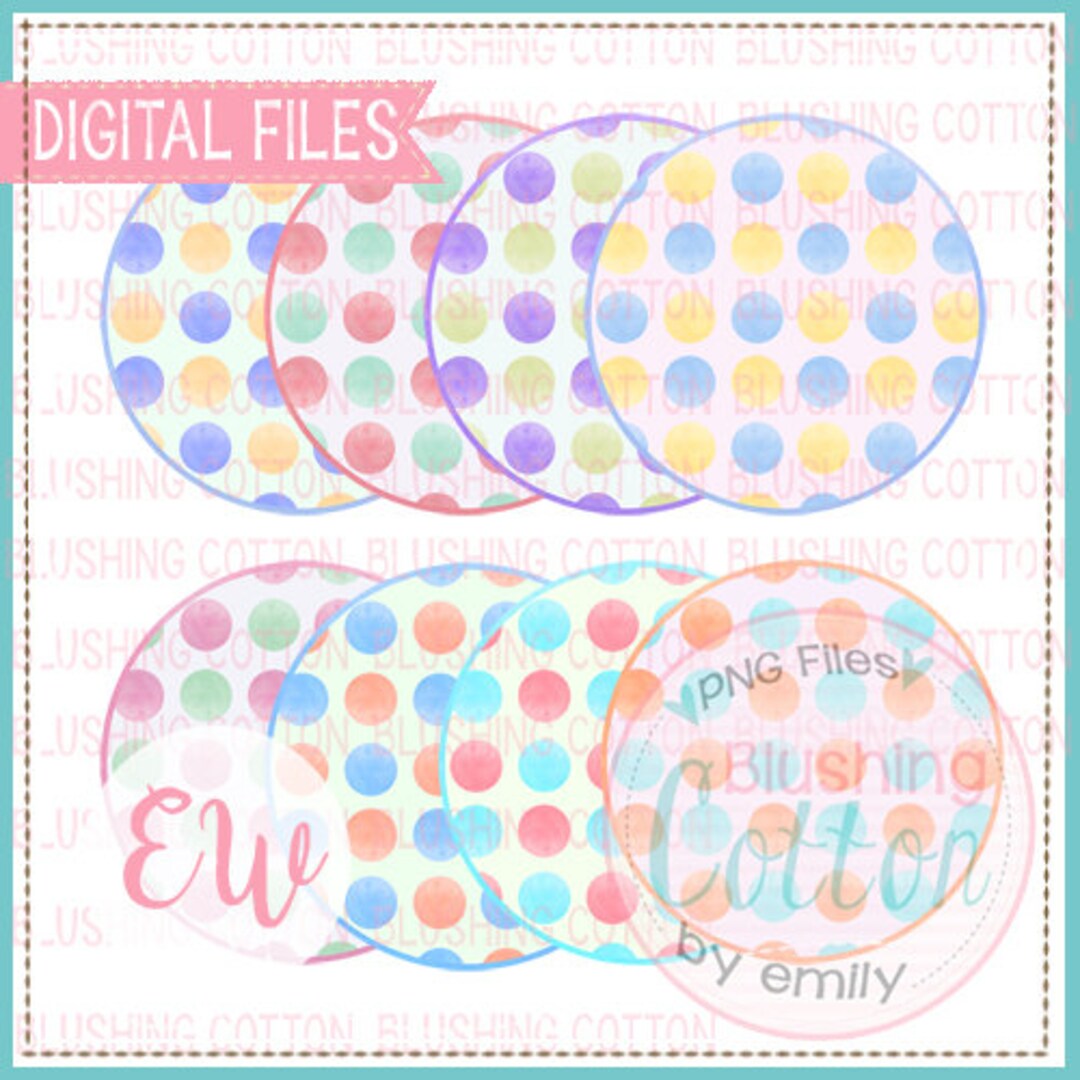 Multicolored Dot Circle Background Watercolor PNG Artwork Digital File ...
