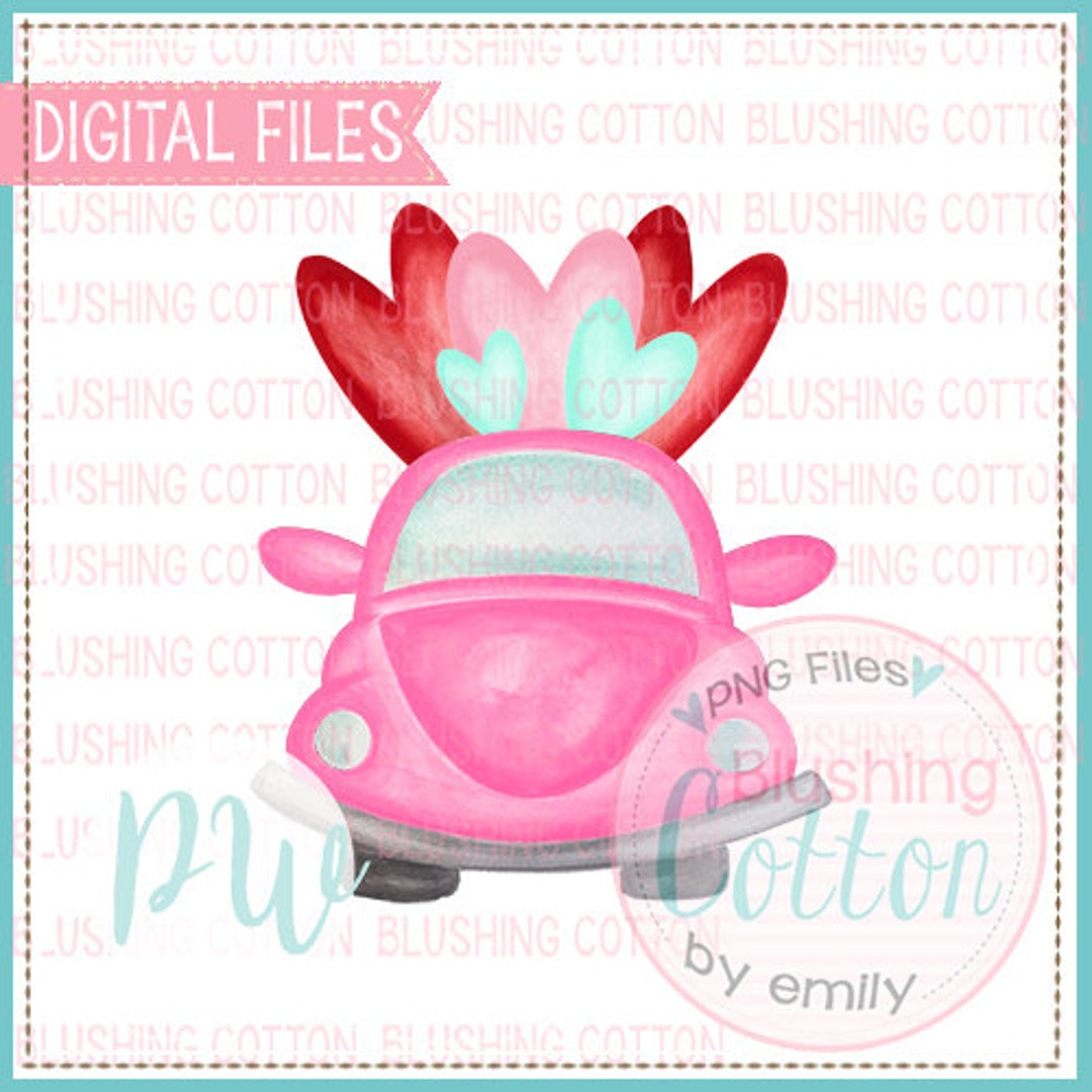 Hot Pink Bug With Hearts Handpainted Watercolor Design PNG Artwork ...