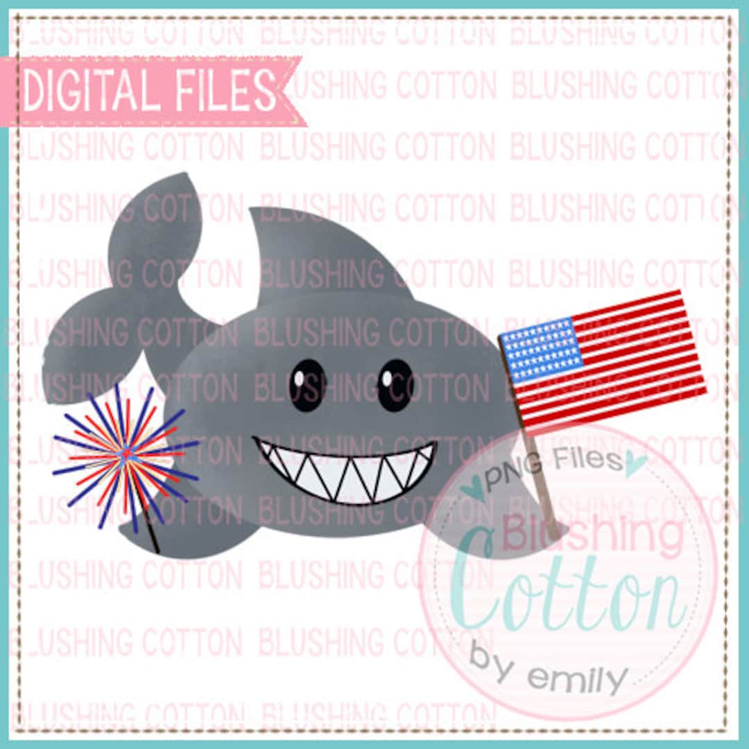 Patriotic Shark Watercolor Design PNG Artwork Digital File - Etsy