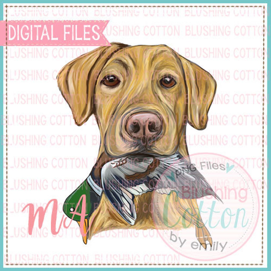Yellow Lab With Duck Watercolor PNG Design BCMA - Etsy