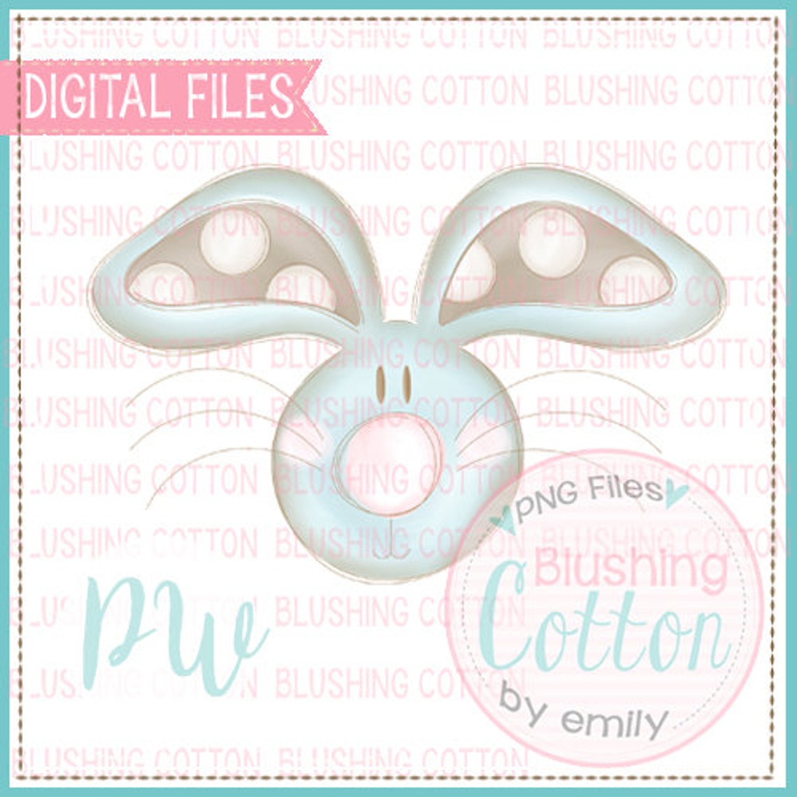 Bunny Face Boy Watercolor PNG Artwork Digital File for Printing and ...