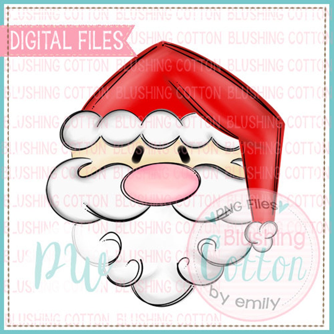 Santa Face Handpainted Design PNG Artwork Digital File - for Printing ...