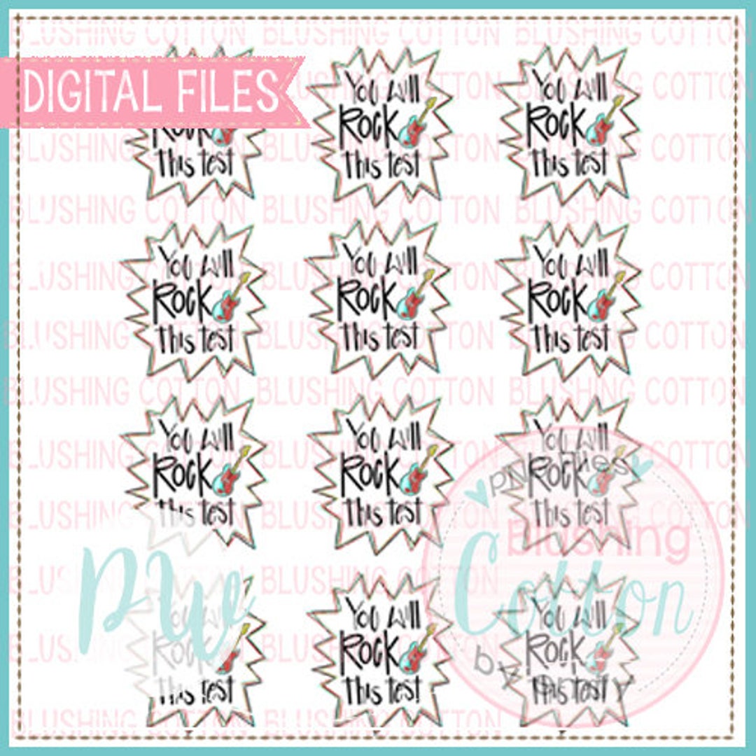 Rock This Test PNG Watercolor Artwork Digital File for Printing and ...