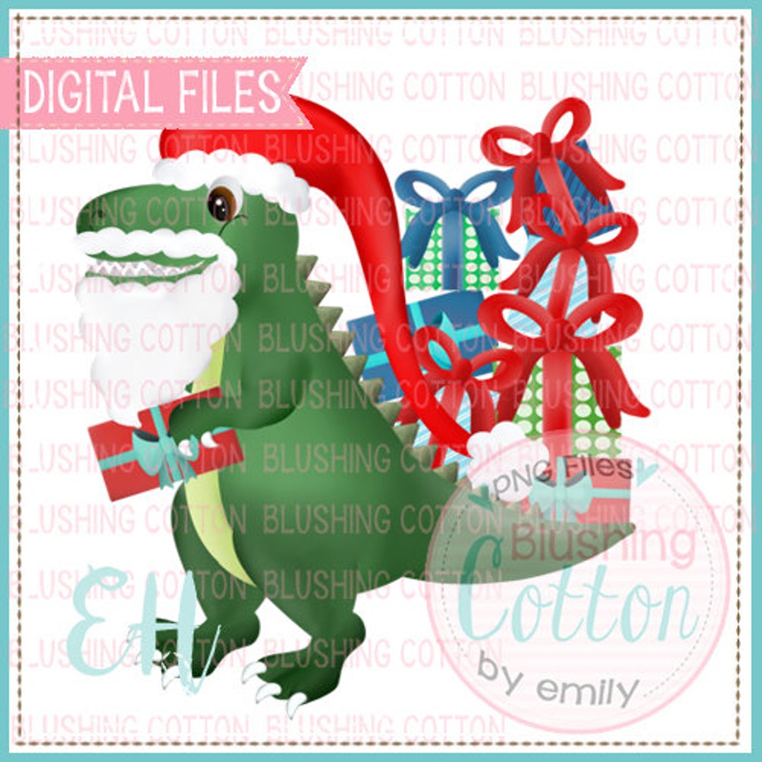 T Rex Santa With Christmas Gifts Design PNG Artwork Digital File - for ...
