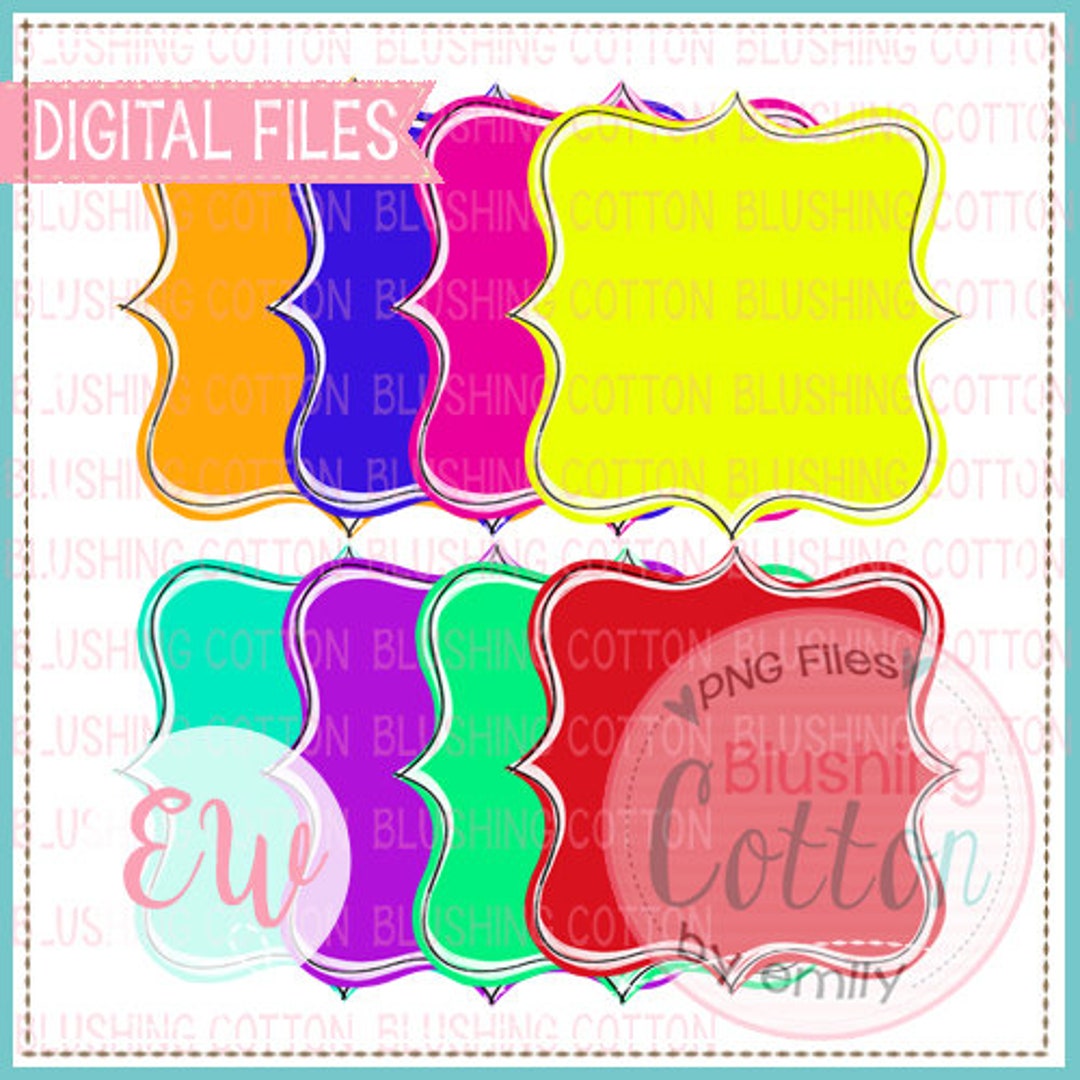 Scribble Frame Set Watercolor PNG Artwork Digital File - for Printing ...