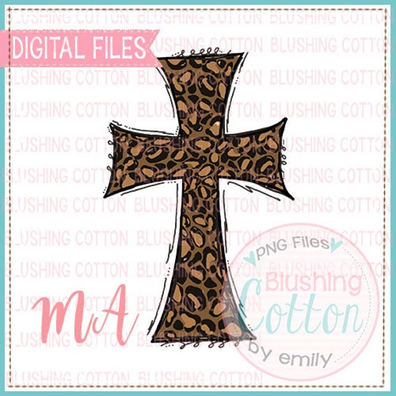 Leopard Cross Design PNG Artwork Digital File for Printing - Etsy