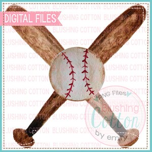 Baseball and Criss Cross Bat Sports Design PNG Watercolor - Etsy