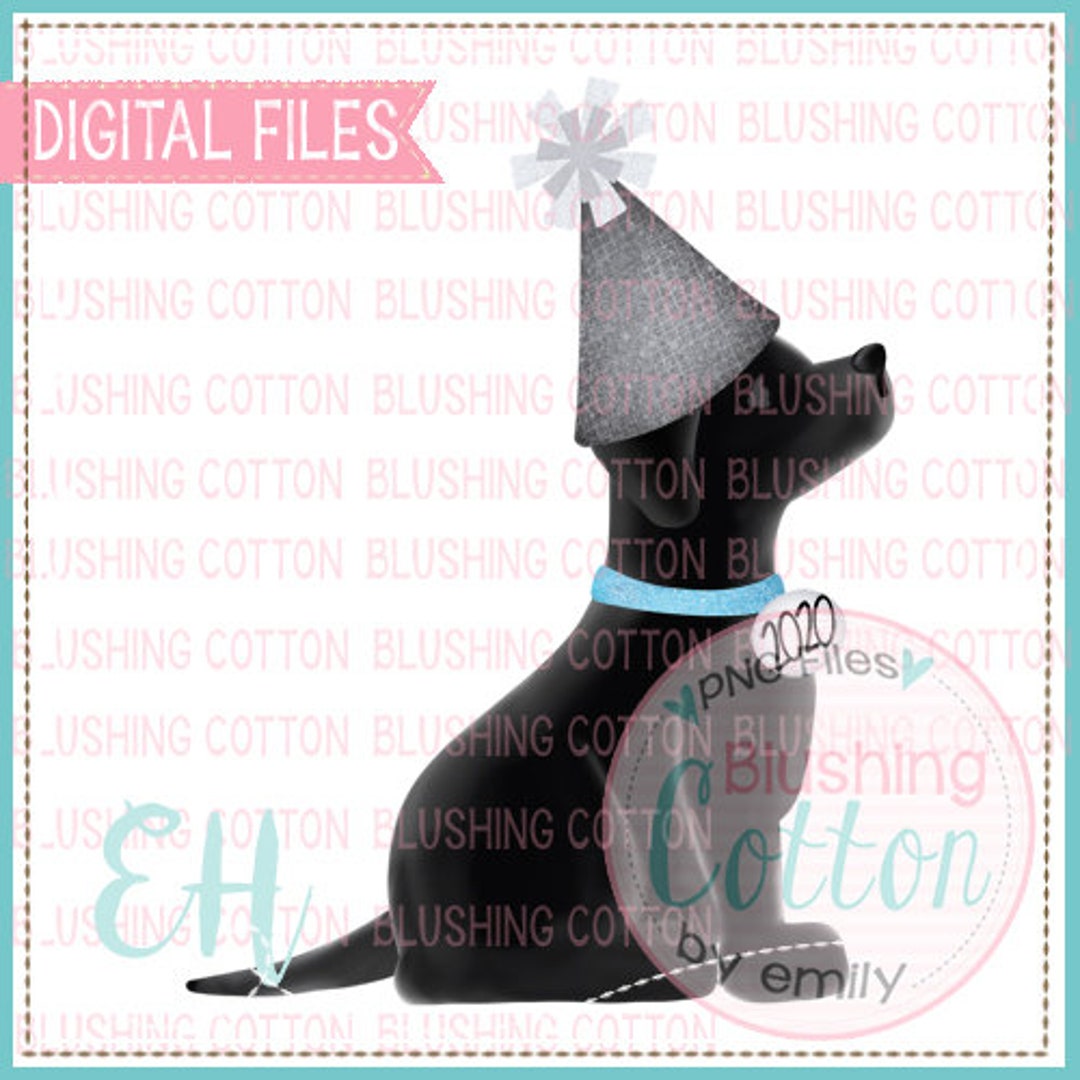2020 Black Lab With Party Hat Design PNG Artwork Digital File for ...