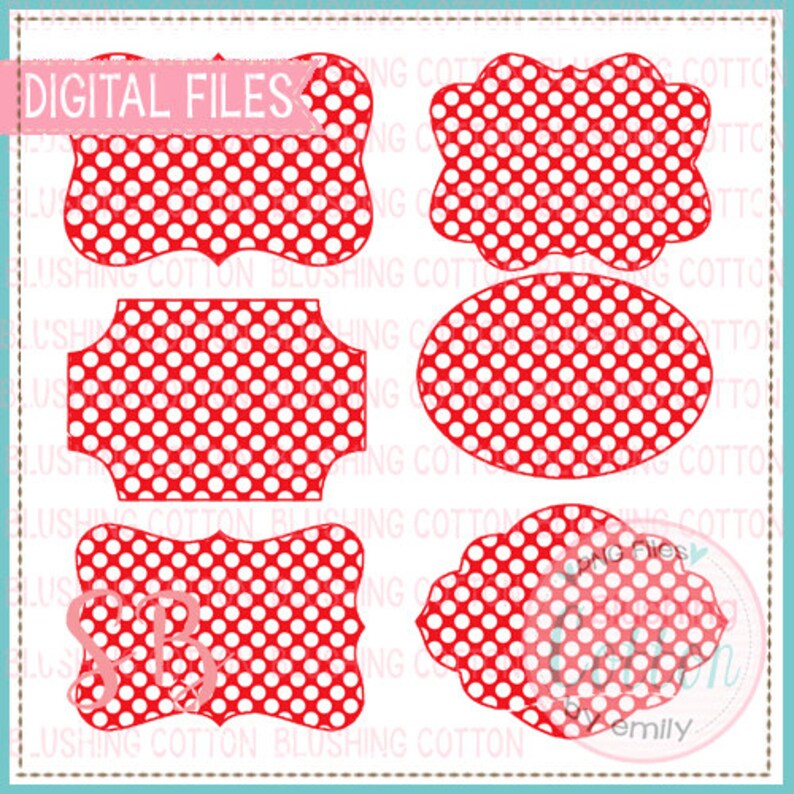 Red Polka Dot Frame Set Design PNG Artwork Digital File for | Etsy