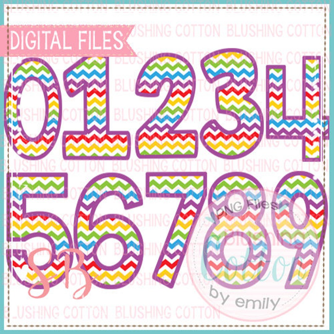 Rainbow Bright Number Set 0-9 Watercolor Design PNG Artwork Digital ...