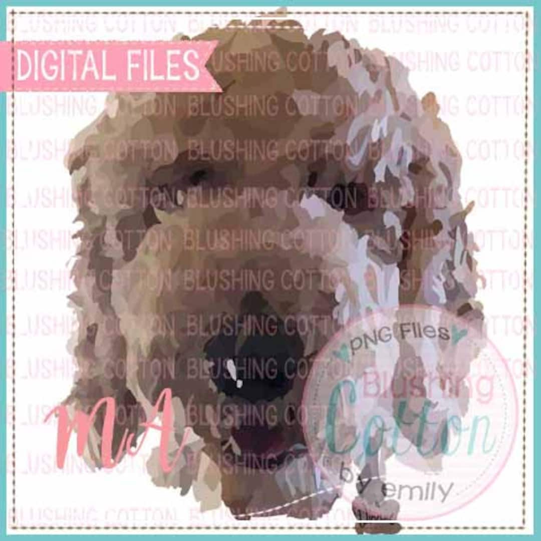 Golden Doodle Design Watercolor PNG Artwork Digital File for Printing ...