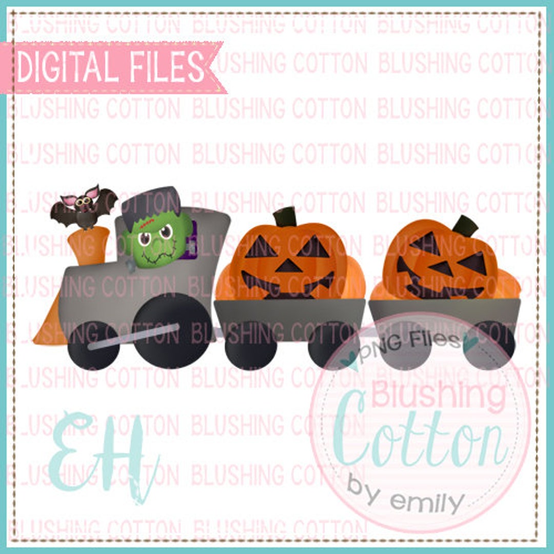 Train for Halloween Watercolor Design PNG Artwork Digital File for ...