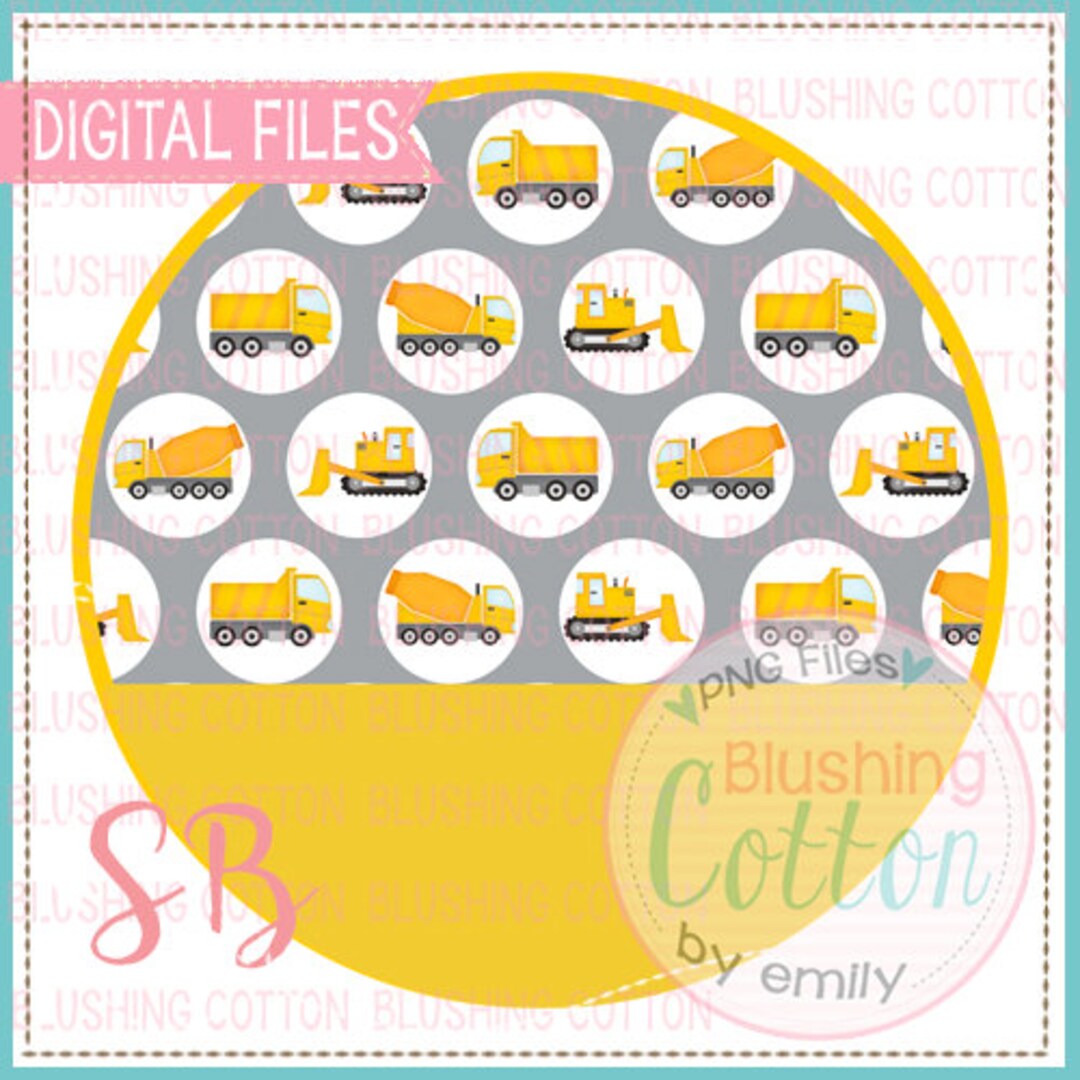 Construction Equipment Circle With Name Plate watercolor - Etsy