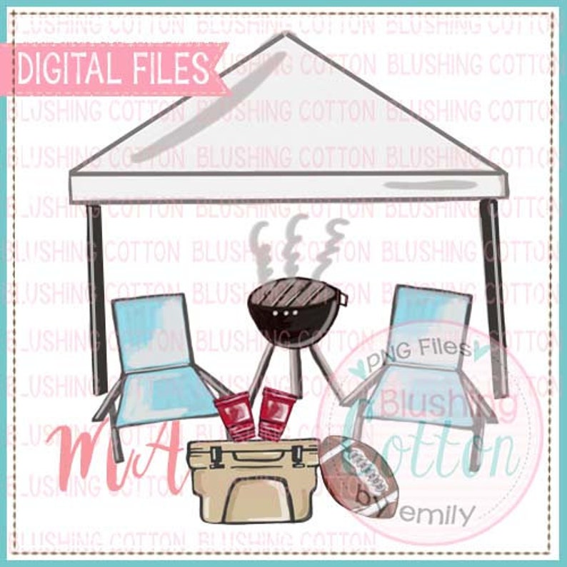Tailgating With Tent Design Watercolor PNG Artwork Digital - Etsy