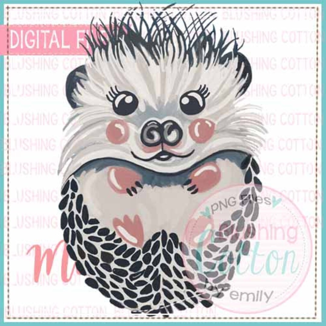 Hedgehog Handpainted Design PNG Artwork Digital File - for Printing and ...