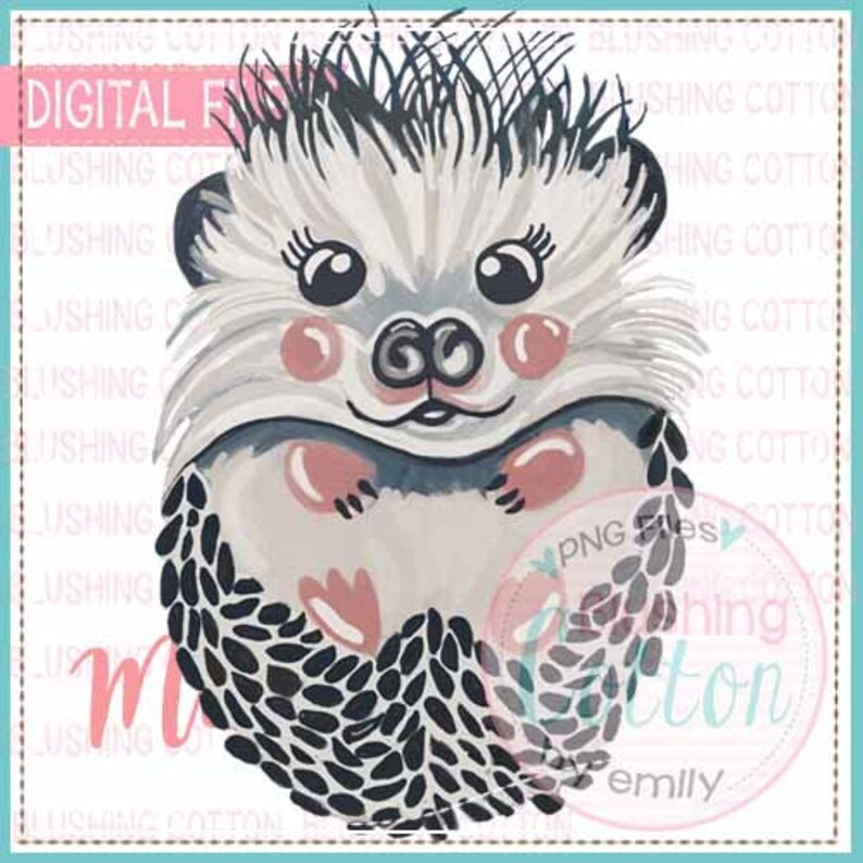 Igel handbemaltem Design PNG Grafik Digital Datei für Druck - Etsy.de
