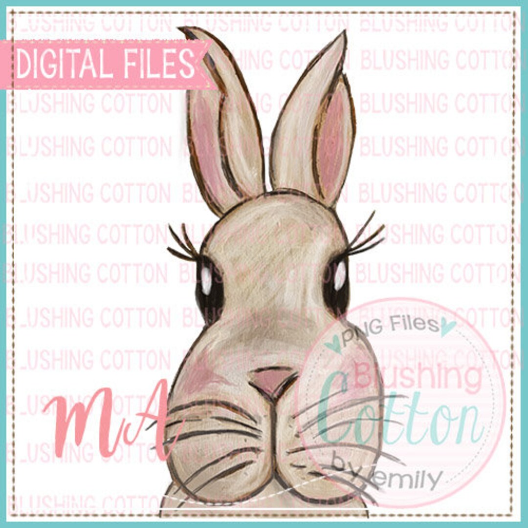 Bunny Head PNG Watercolor Design BCMA - Etsy
