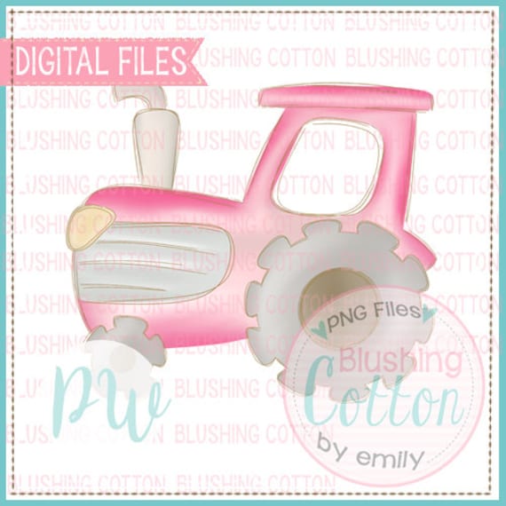 Tractor Pink PNG Watercolor Artwork Digital File for - Etsy