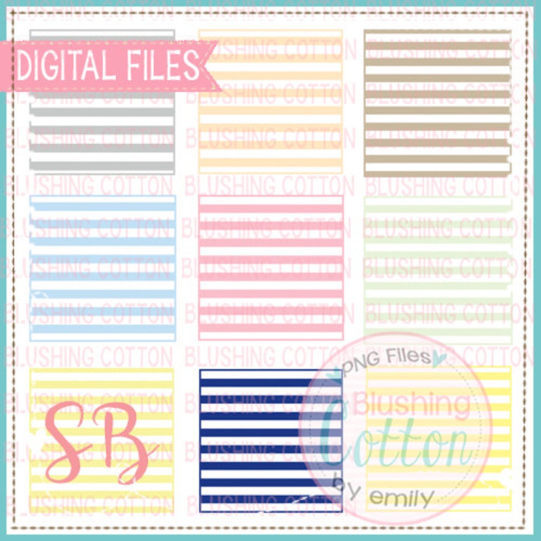 Square Watercolor Stripe Background Set -watercolor Design PNG Artwork ...