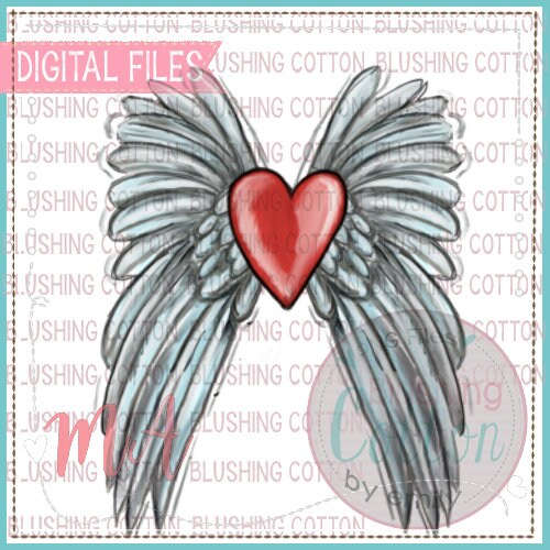 Heart with Wings Design PNG Artwork Digital File for | Etsy