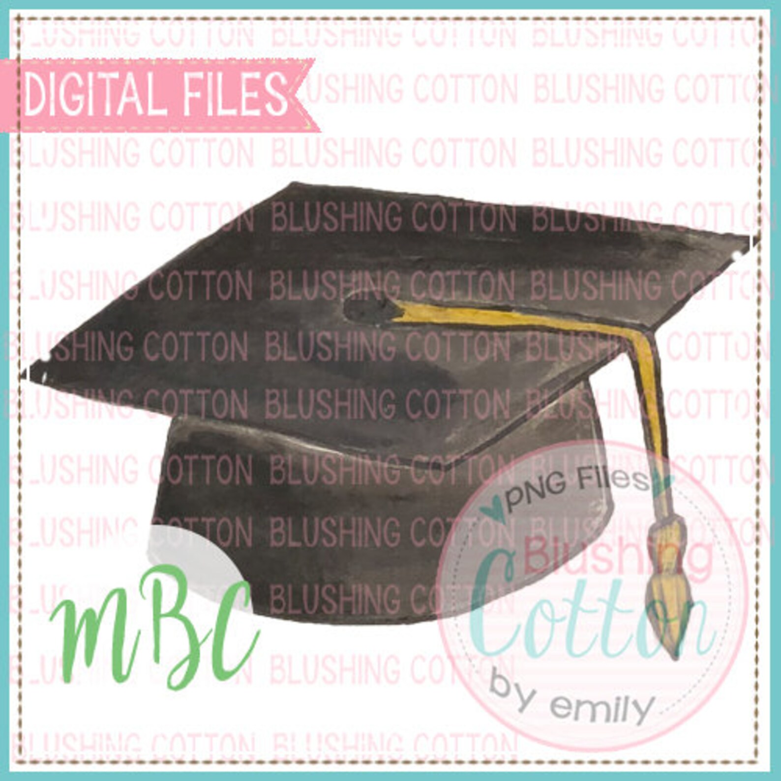 Graduation Cap Watercolor Design PNG Artwork Digital File - Etsy