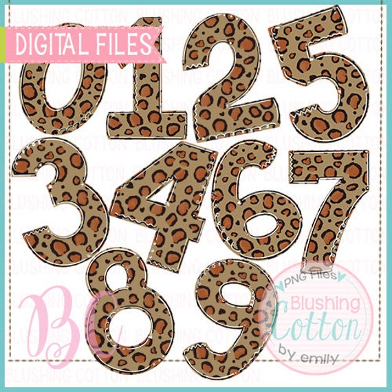 Leopard Numbers 0-9 Bundle PNG Artwork Digital File for | Etsy