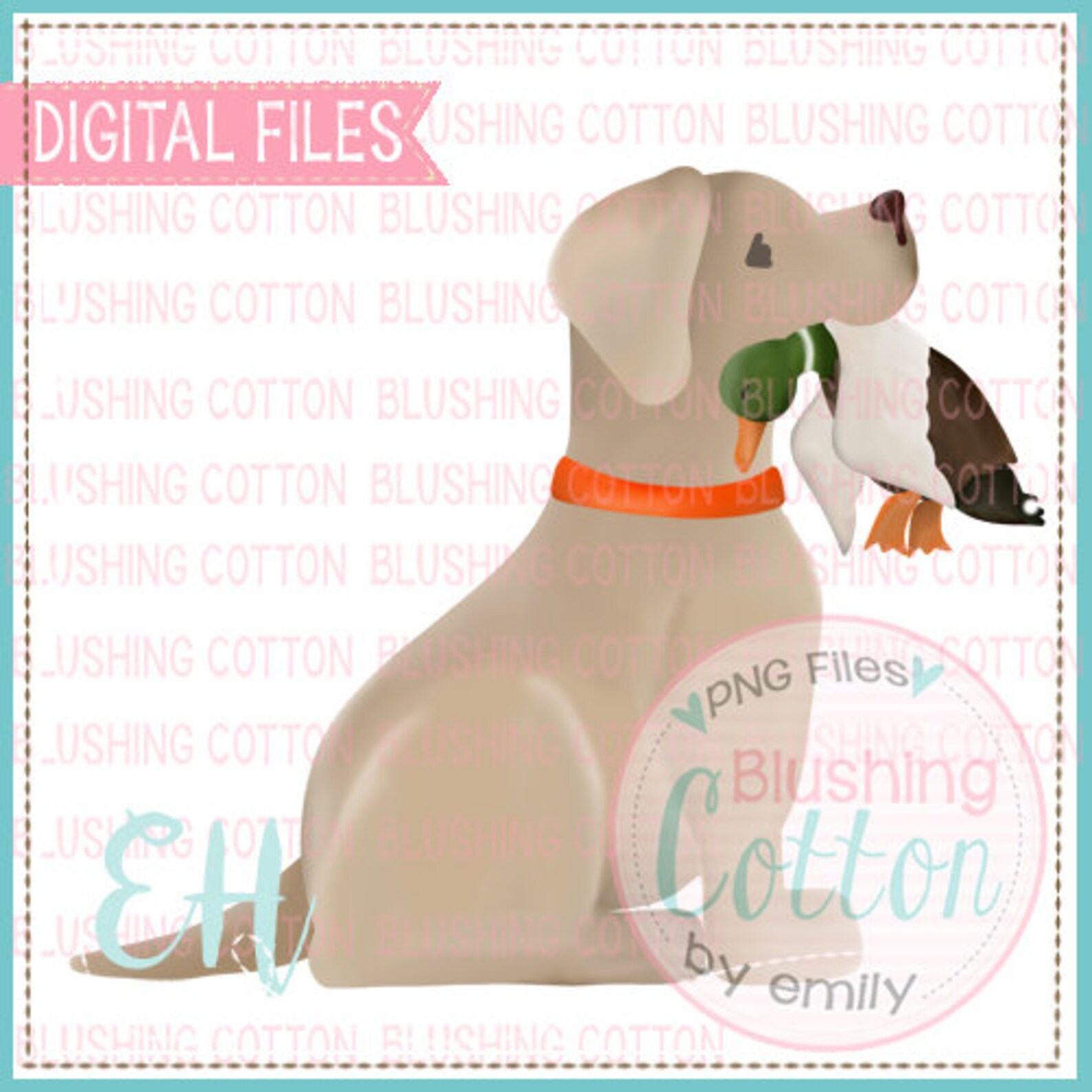 Yellow Lab With Duck Design PNG Artwork Digital File for Printing and ...