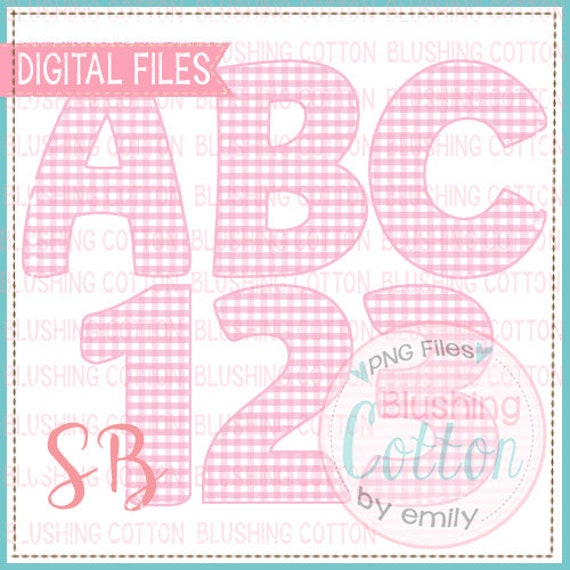 Ladybug Pink Gingham Alpha and Number Bundle Watercolor PNG - Etsy