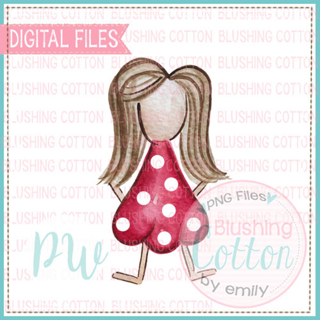 Stick Figure Girl Watercolor PNG Artwork Digital File - for Printing ...
