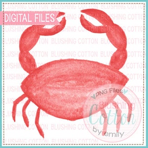 Red Crab Beach Summer PNG Watercolor Artwork Digital File - for ...