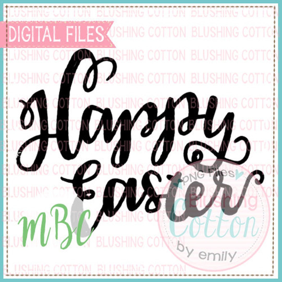 Happy Easter Word Art Watercolor PNG Artwork Digital File - for ...