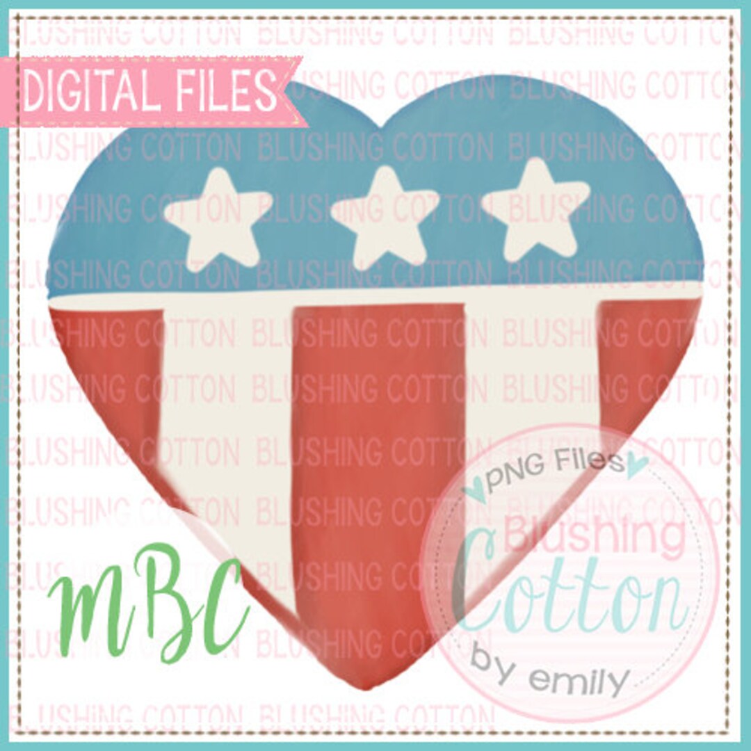 American Heart Watercolor Design PNG Artwork Digital File - for ...