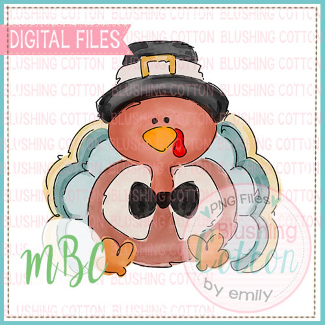 Pilgrim Turkey Watercolor PNG Design for Printing and Crafts BCMBC - Etsy