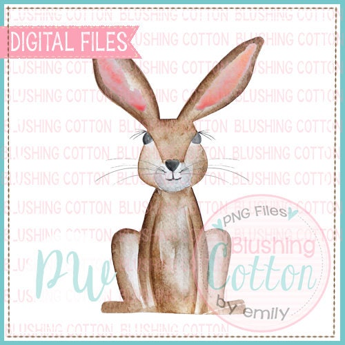 Bunny PINK Watercolor Design PNG Artwork Digital File for | Etsy