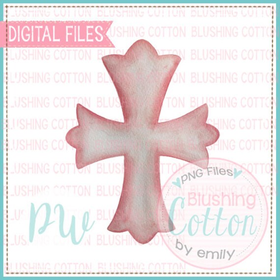 Cross Baby Pink Handpainted Watercolor Design PNG Artwork - Etsy