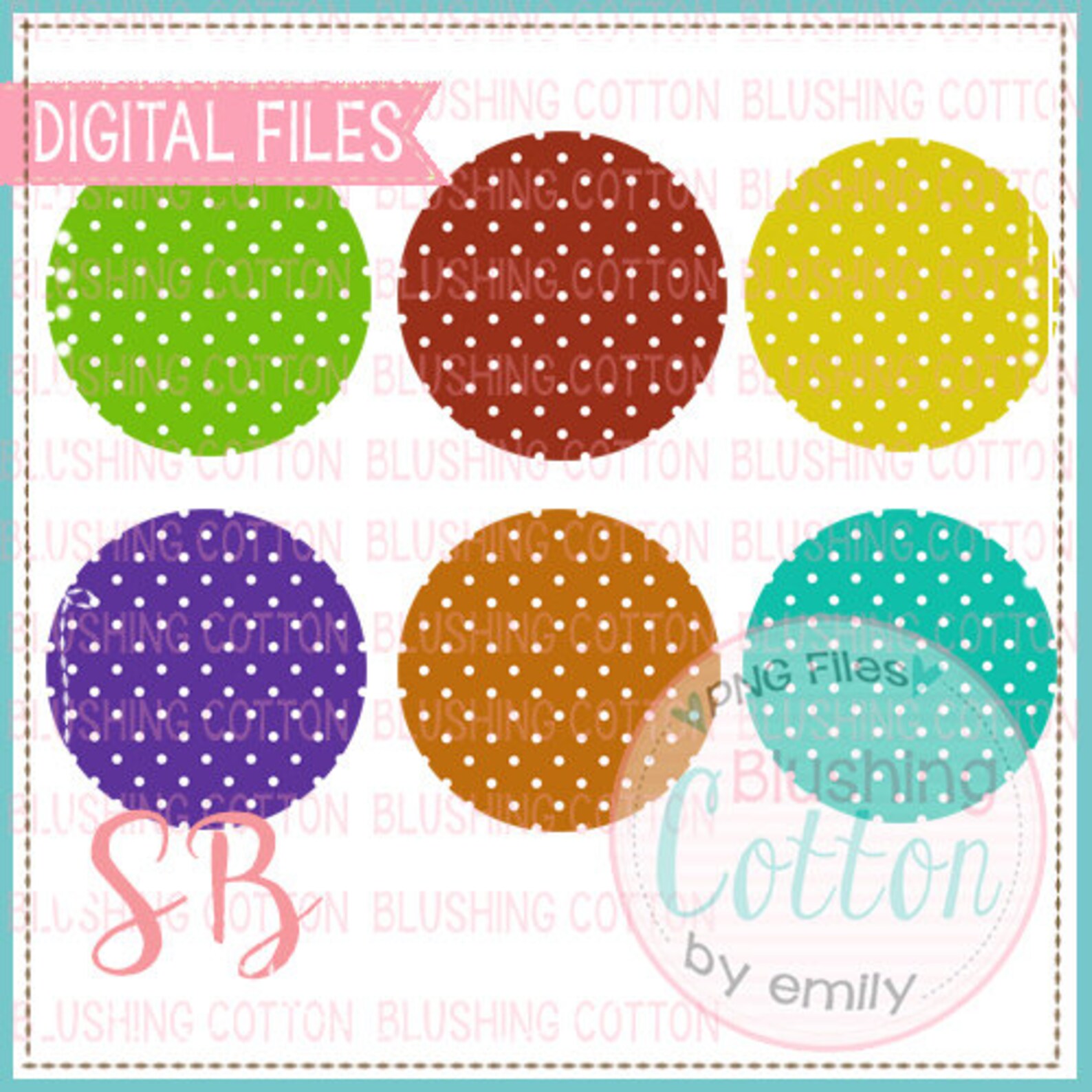 Autumn Polka Dot Circle Background Bundle Design Watercolor - Etsy