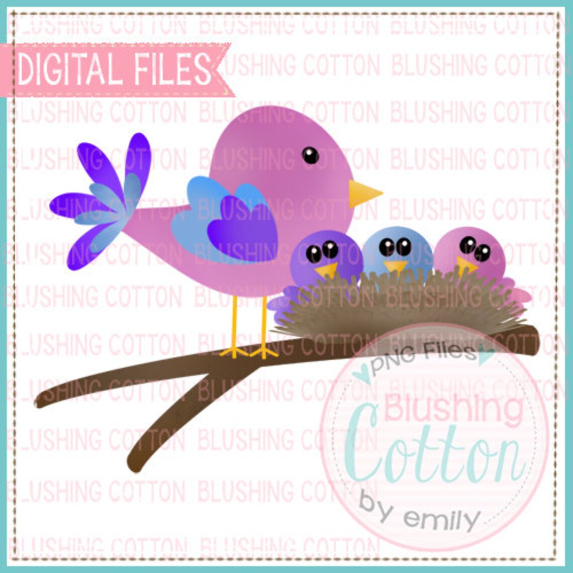 Mama Bird Design Watercolor Design PNG Artwork Digital File | Etsy